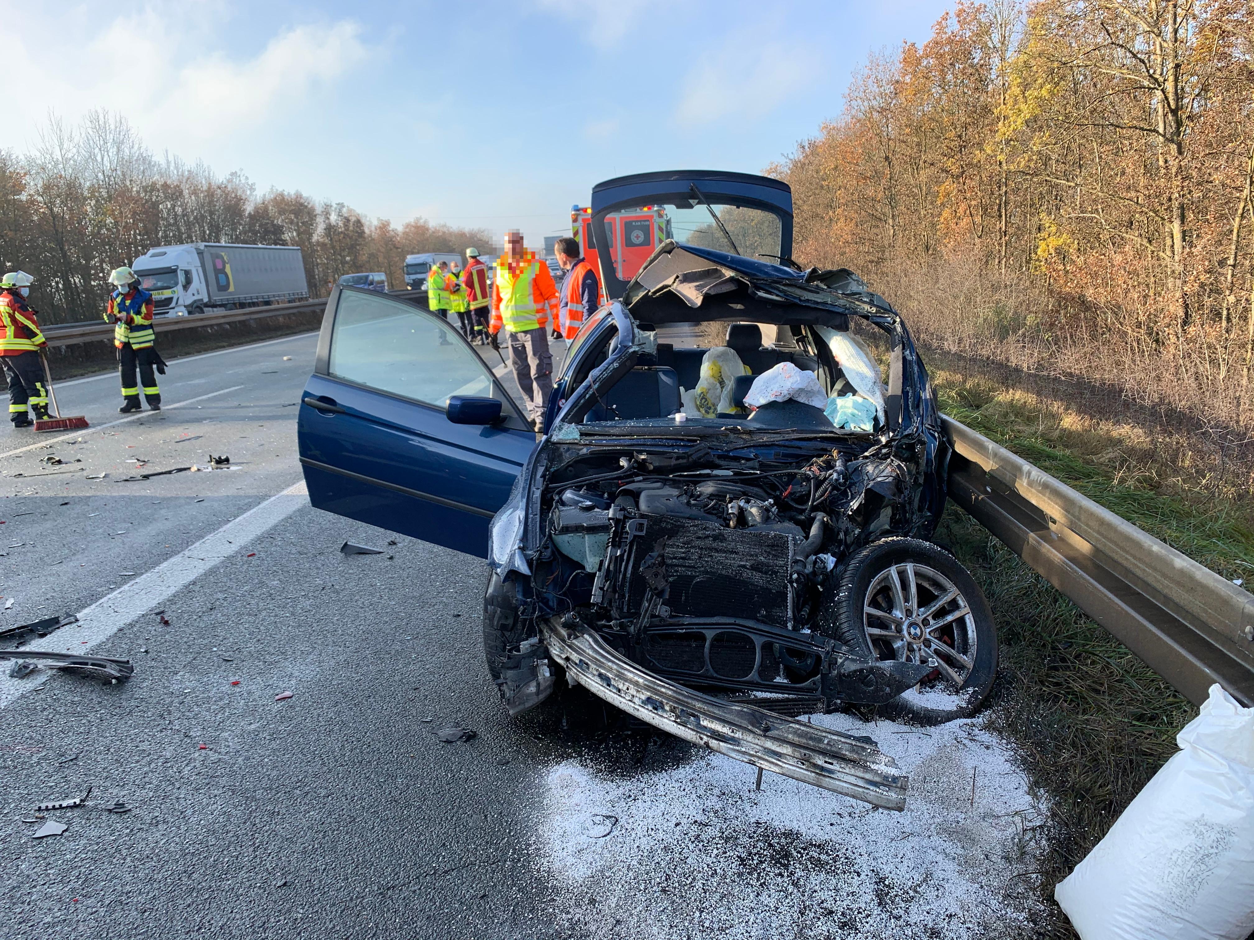 Ein Schwerverletzter bei Unfall auf der A6 bei Ansbach