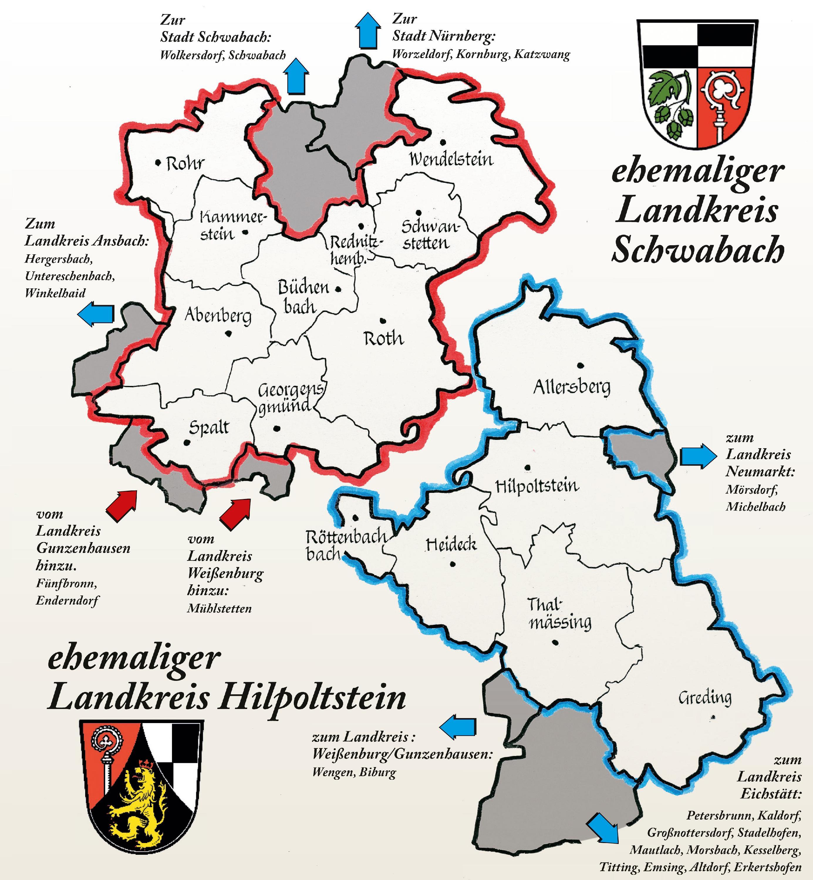 "Roth" statt Schwabach und Hilpoltstein, 16 statt 39 Gemeinden: 50 ...