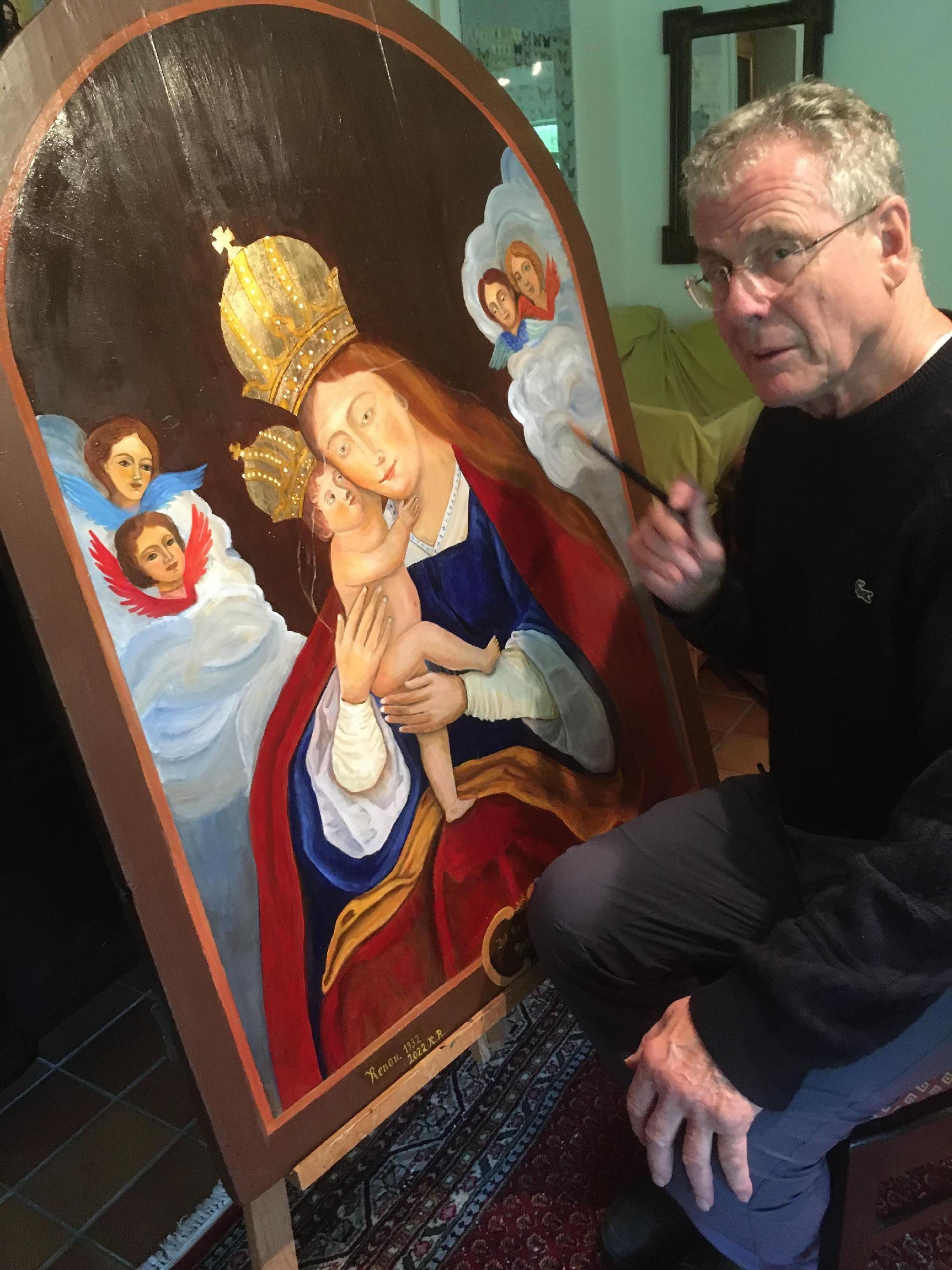 Karl Ross aus Pegnitz hat das Altarbild der Ropperts-Kapelle kunstvoll ...