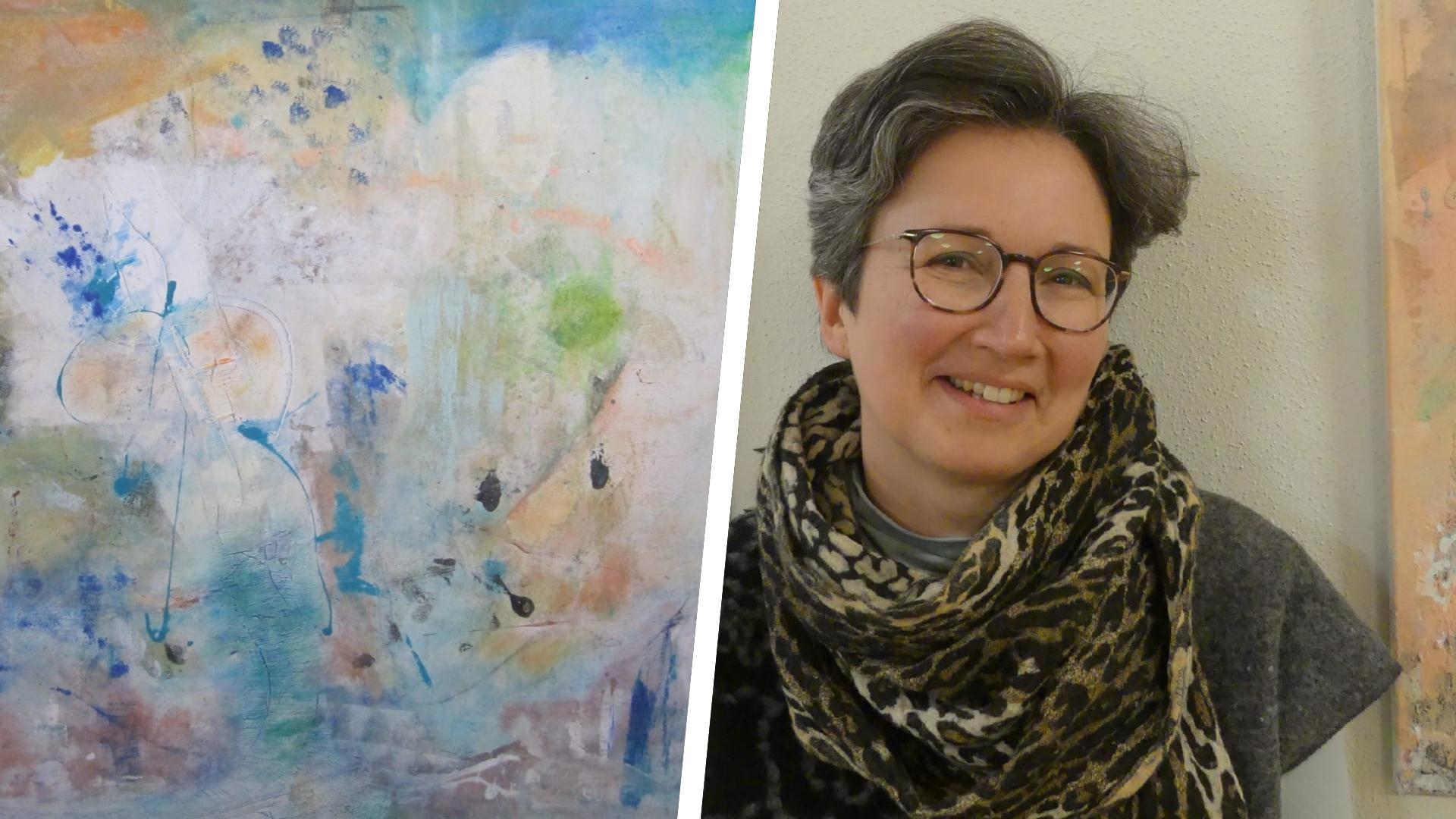 Hell, strahlend und bunt: Eva Leja-Medek zeigt ihre Werke im Café ...