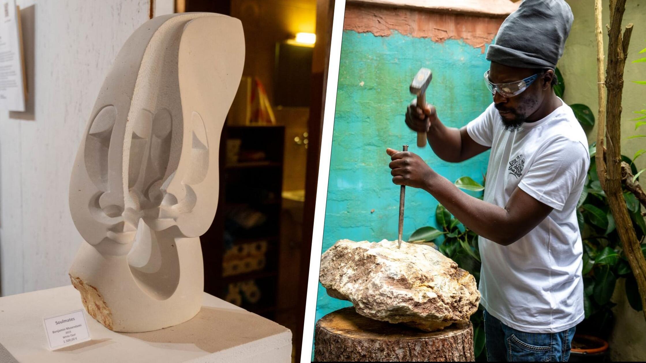 Shona-Künstler Benjamin Musendami zu Gast im Atelier Farnsworth in ...