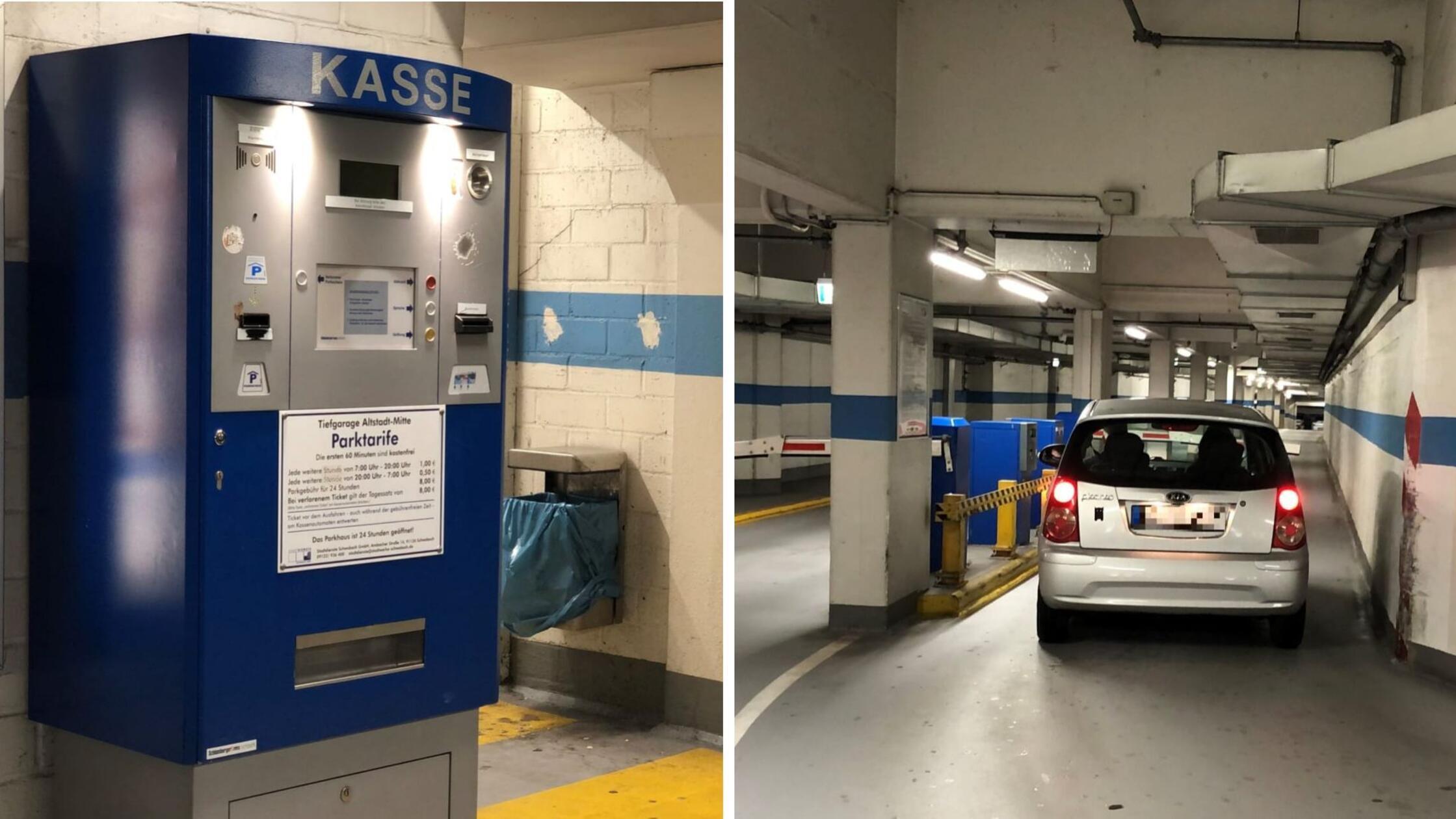 Wegen Malerarbeiten gesperrt: Die Tiefgarage am Schwabacher Königsplatz ...