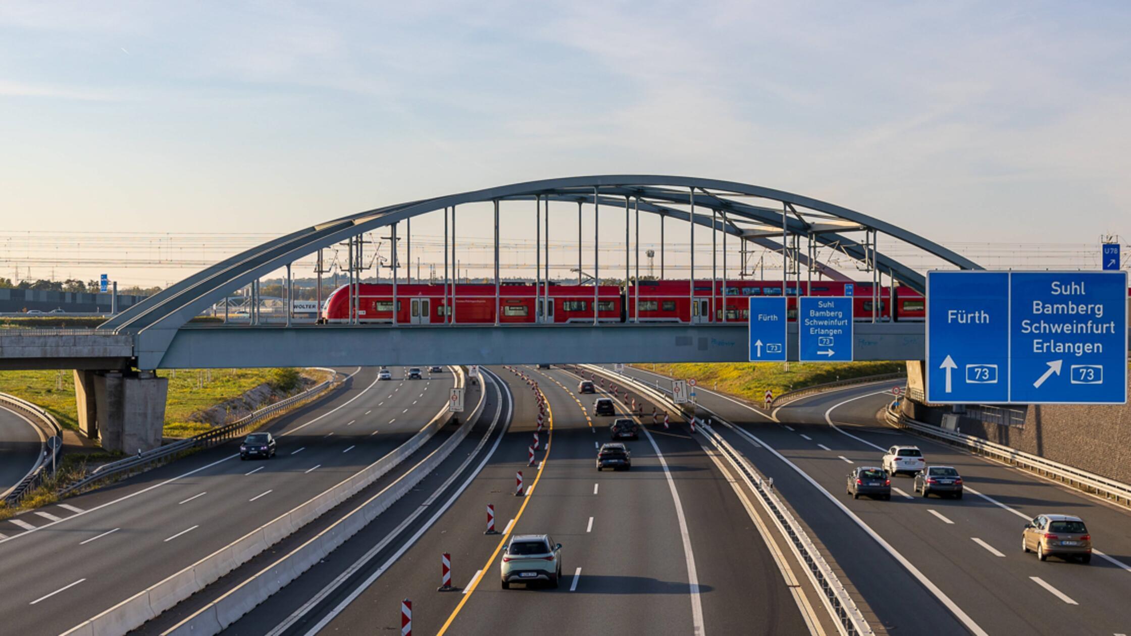 Baustelle an der A73: Auffahrt Erlangen-Nord in Richtung Bamberg heute ...