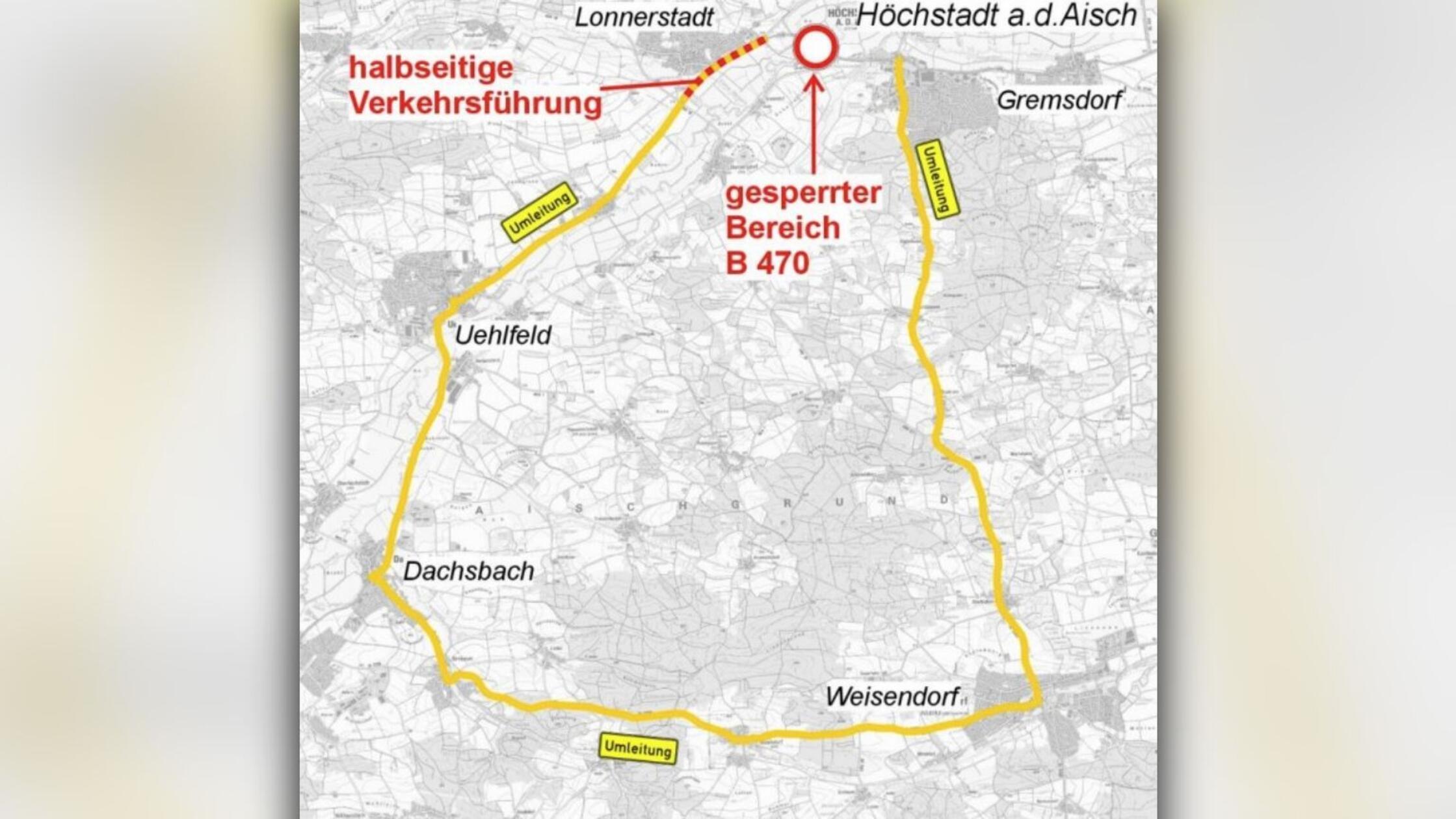 Sperrung B470 Heute