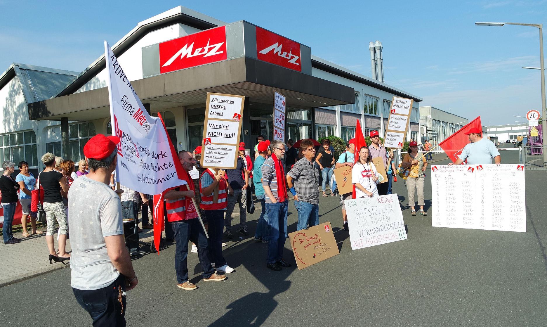 Warnstreik! Dicke Luft bei Metz mecatech in Zirndorf